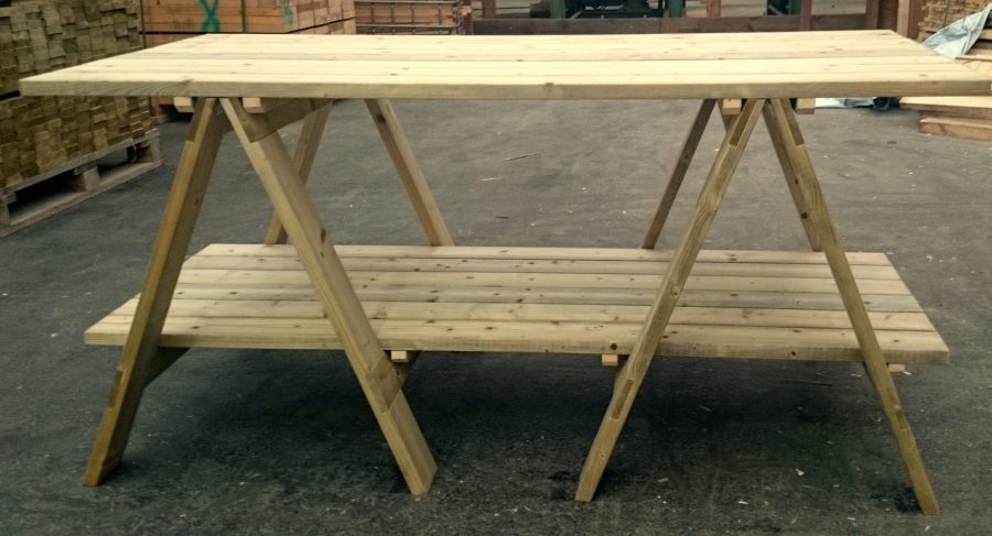 large trestle table — Timber Displays